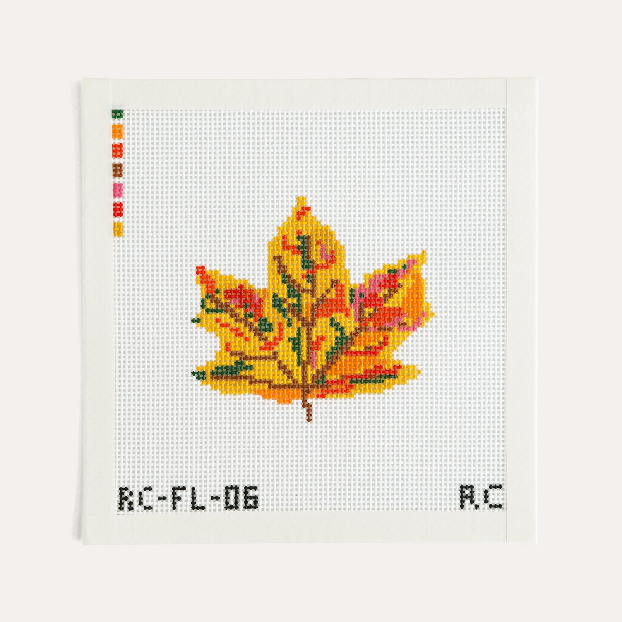 Fall Confetti Leaf Needlepoint Canvas | RenniCo Needlepoint | 13 Mesh ...