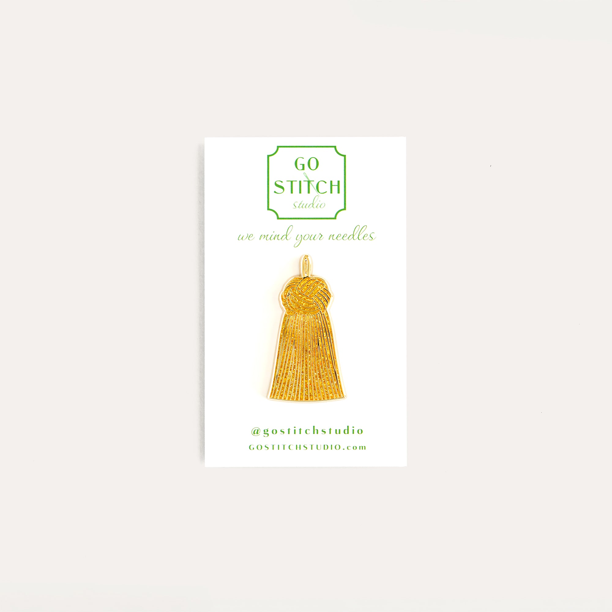 Gold Glitter Tassel Needle Minder | Go Stitch Studio – The Needlepoint ...