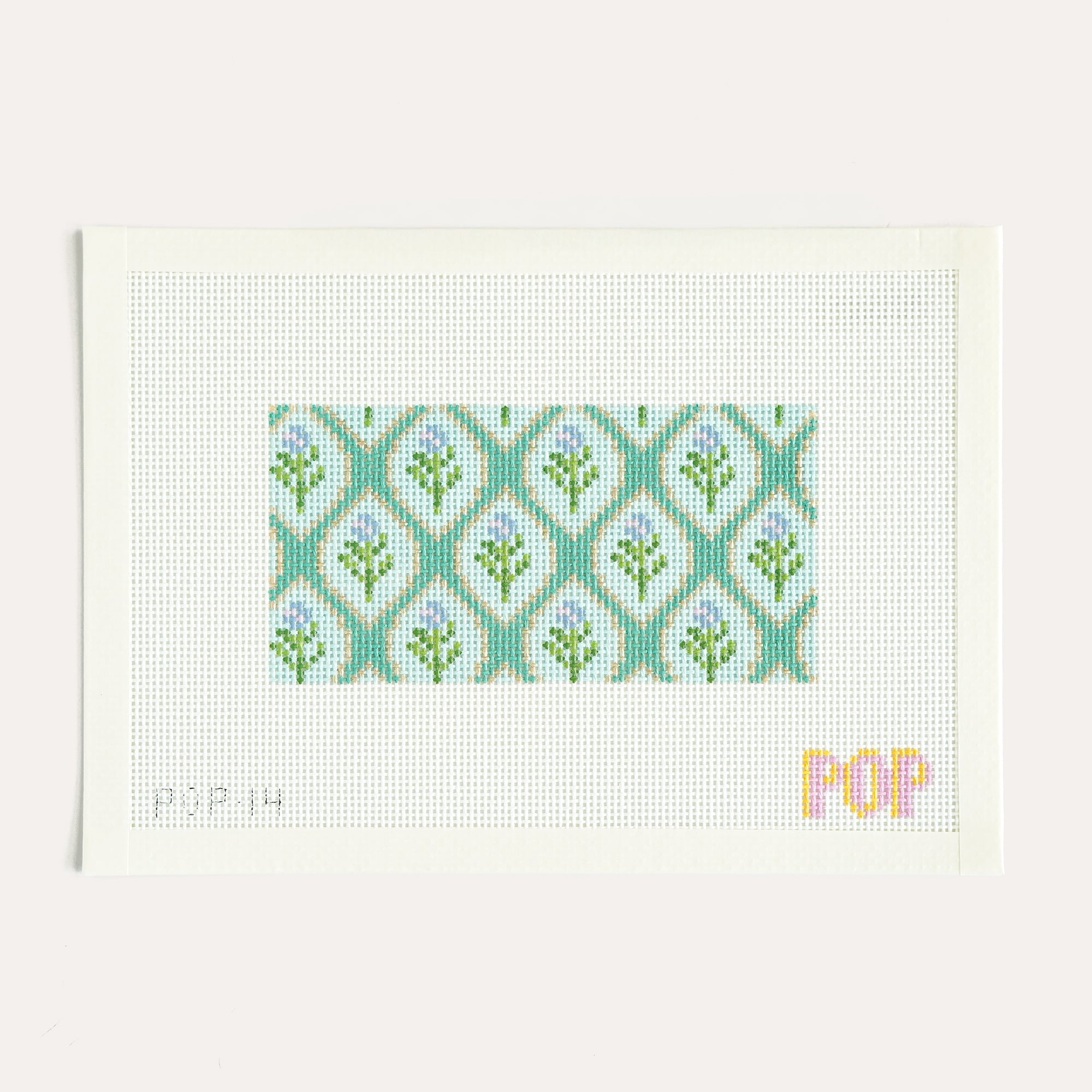 Green Floral Needlepoint Canvas | POP Needle Arts | 13 Mesh – The ...